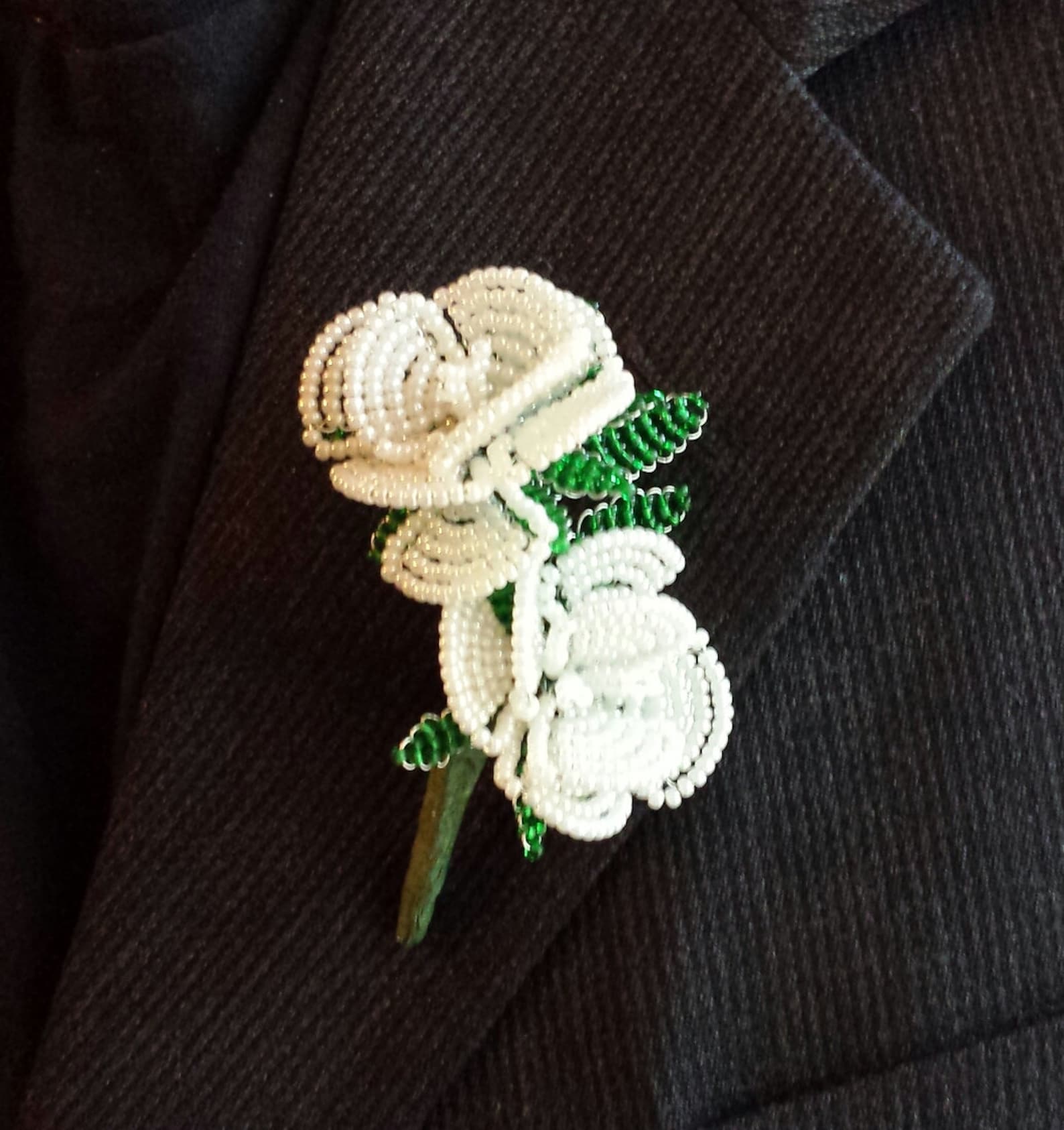 Beaded Flower Pin - Etsy