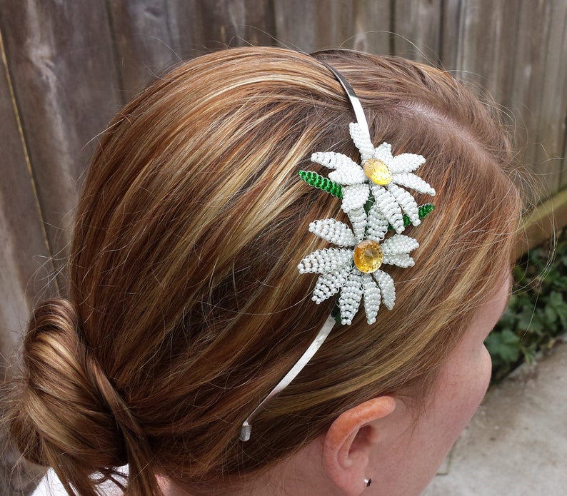 Button Daisy Headband - Etsy