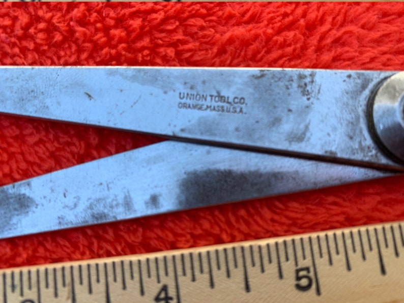 Hermaphrodite 6 Inch Calipers. Union Tool Co Orange Mass. Firm Joint. Adjustable Point. Made in ...