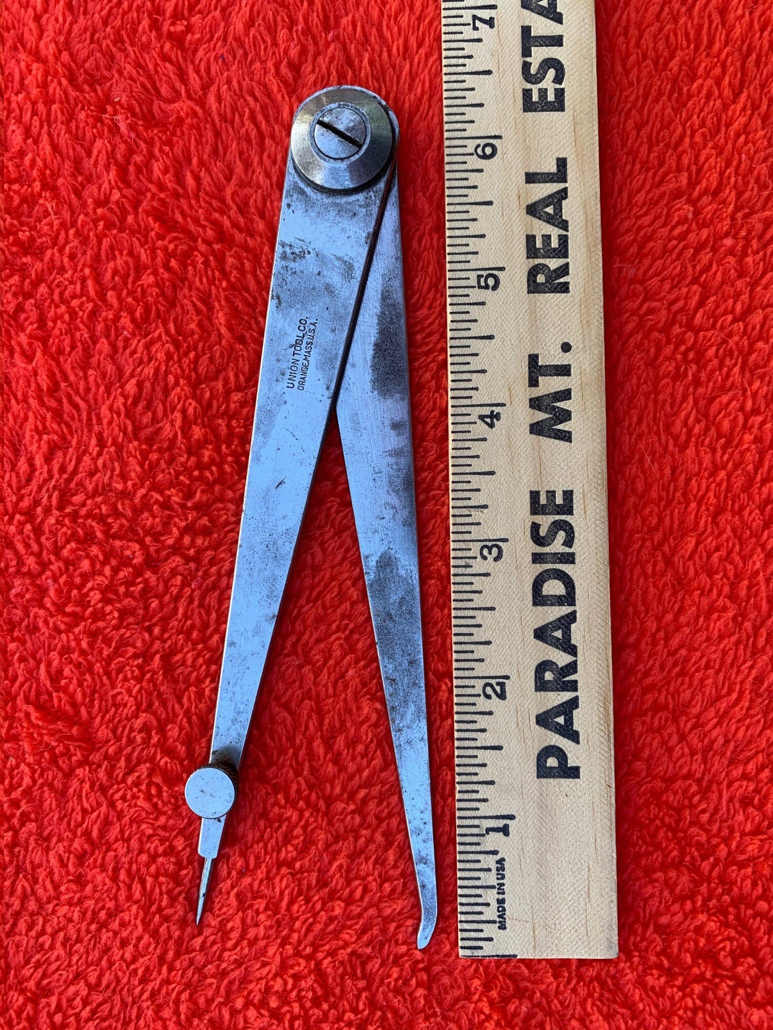 Vintage Union Tool Co. 6-inch Hermaphrodite Calipers: Adjustable Point ...