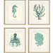 Green Sea Coral Art Nautical Print Set Sea Art Print Vintage - Etsy