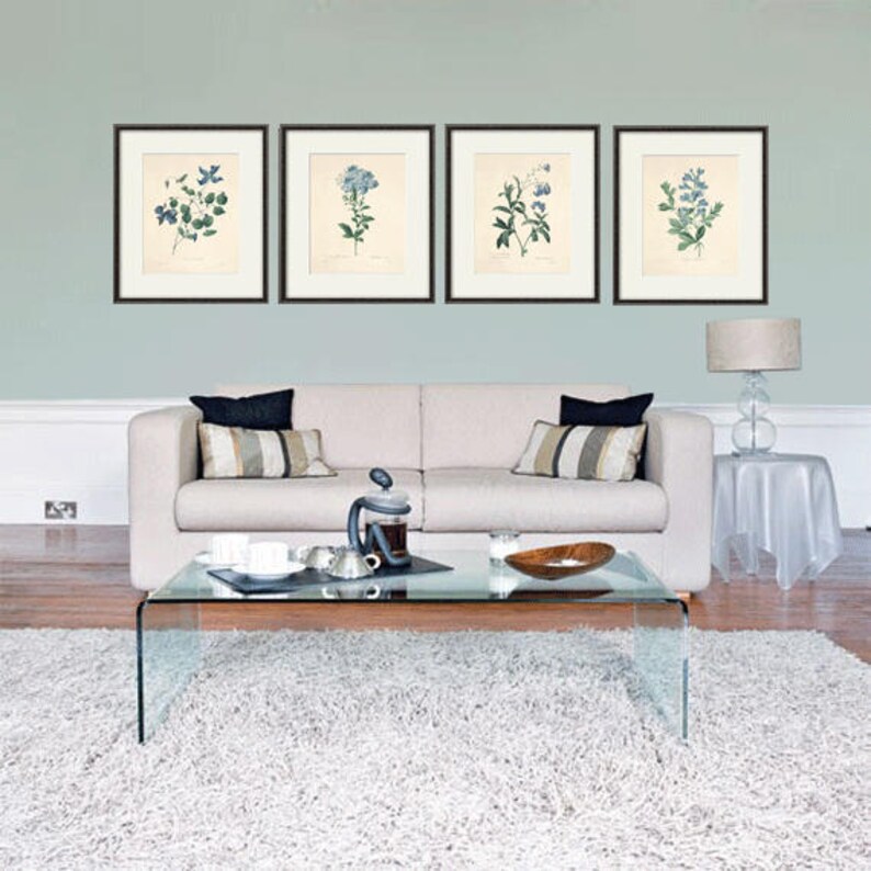 Antique flower print Cottage wall art flowers Victorian print | Etsy