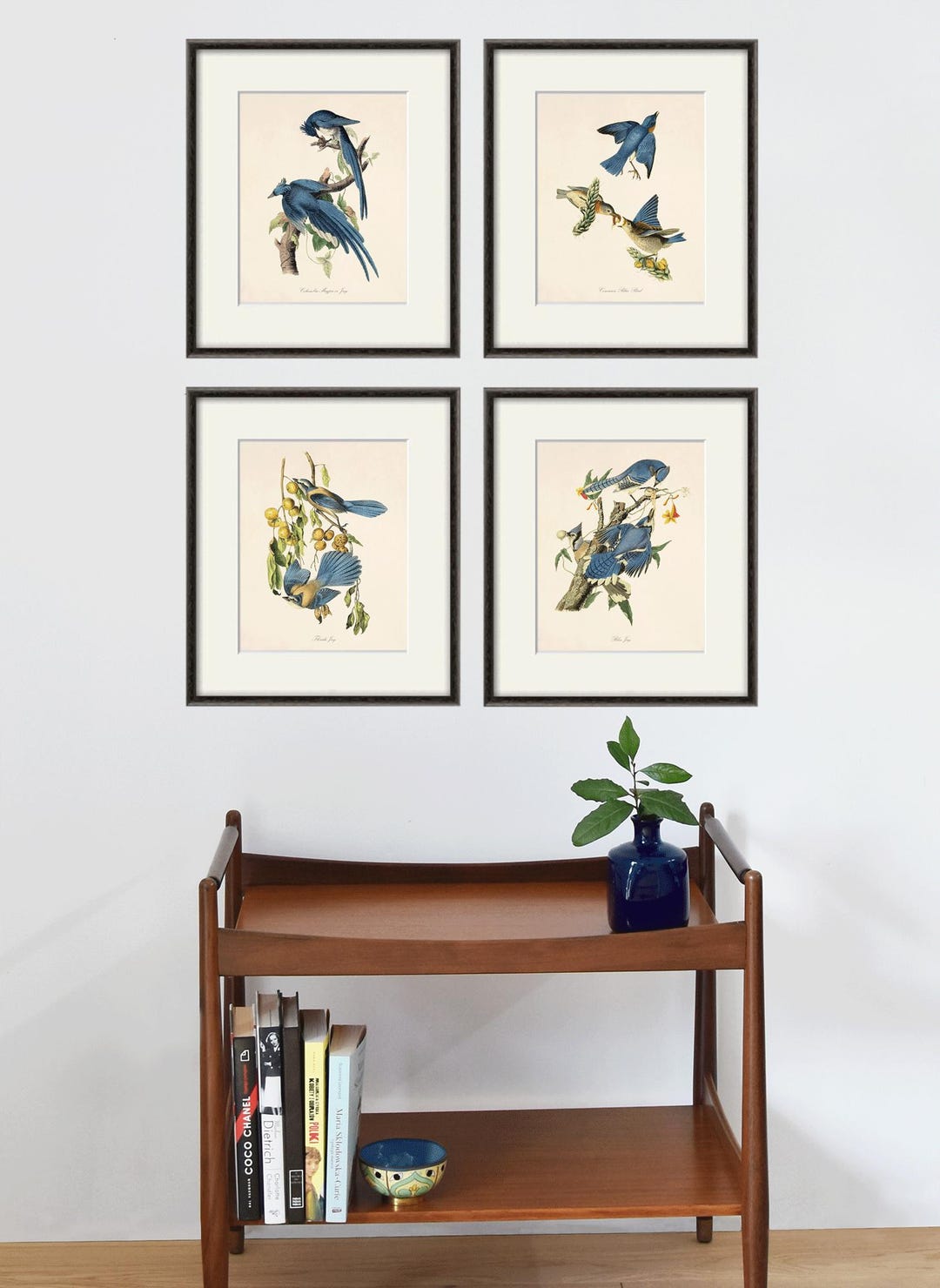 Antique Blue Bird Print Set: Victorian Nature Art, Set of 4 - Etsy