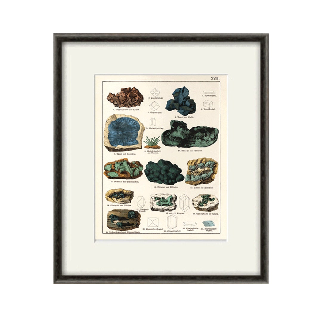 Gemstone Art Minerals and Gems Crystals Wall Art Gemstones Green ...