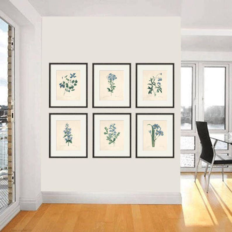 Antique flower print Cottage wall art flowers Victorian print | Etsy