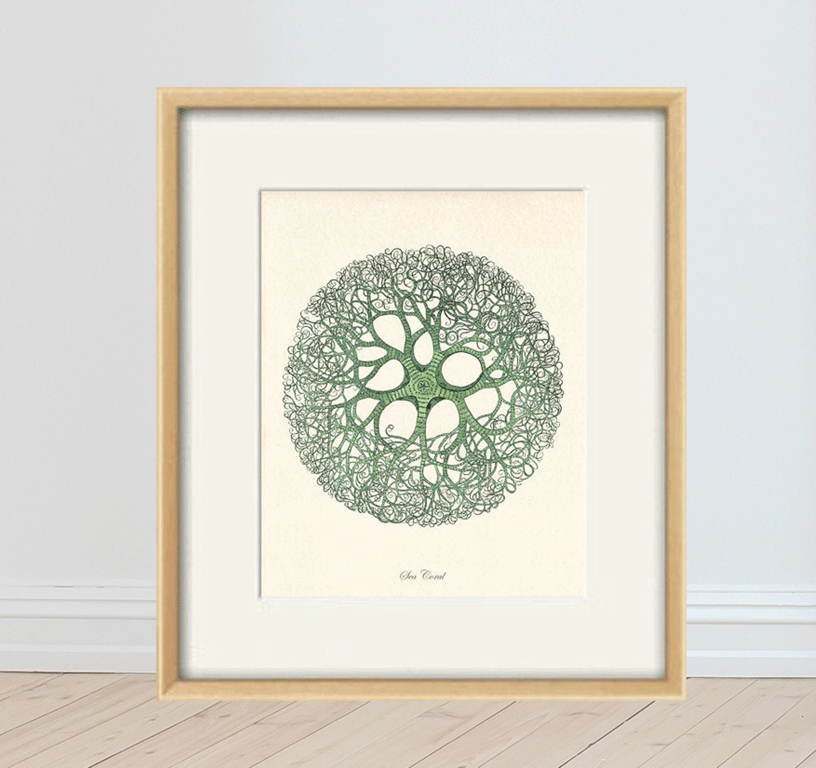 Green Coral Art Print Vintage Nautical Art Print Sea Art Print | Etsy