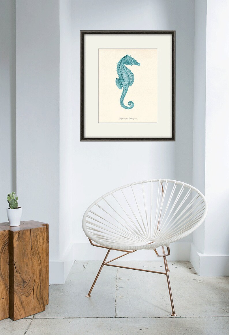 Seahorse Art Print Poster Nautical Art Print Ocean Print Sea - Etsy