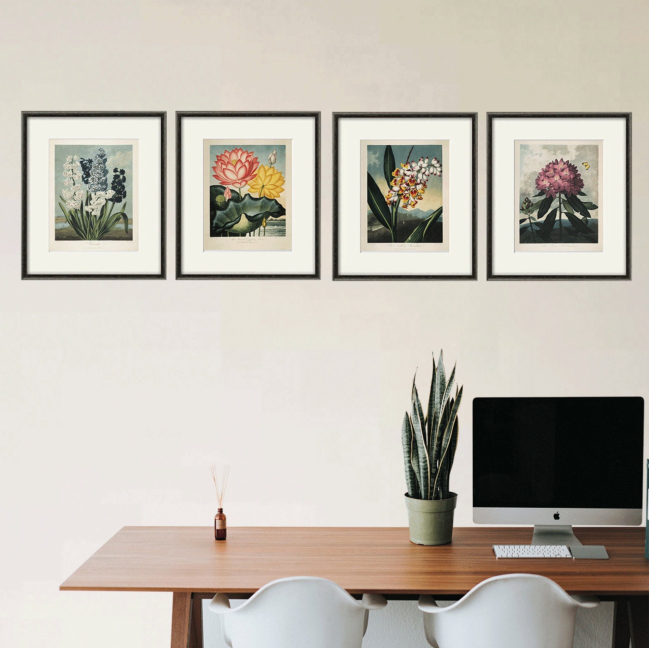 Antique flower art print set antique prints botanical art | Etsy