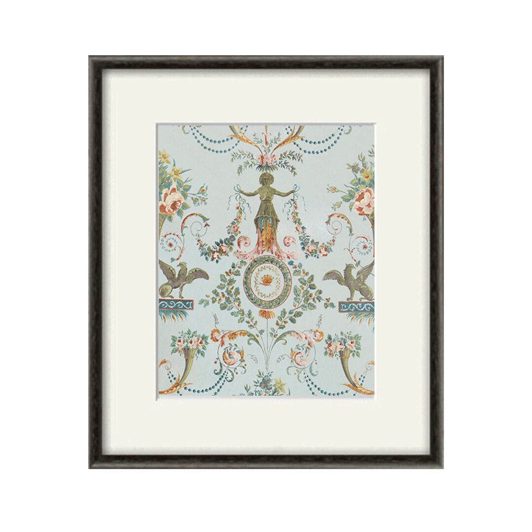 Blue French Wall Art French Art Print Poster French Wallpaper Victorian ...