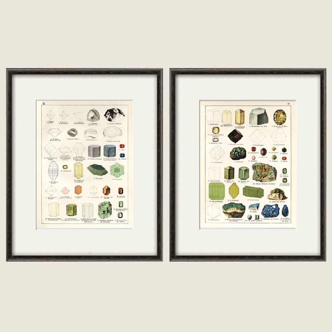 Gemstone Art Minerals and Gems Crystals Wall Art Gemstones Green ...