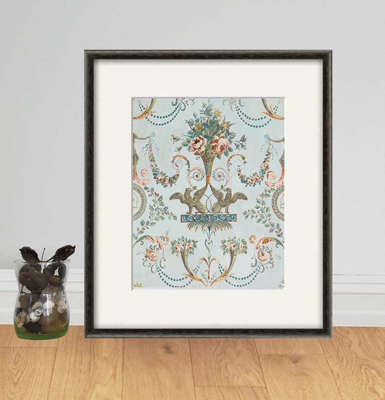 Antique French Blue Wallpaper Print: Victorian Chinoiserie Wall Art - Etsy