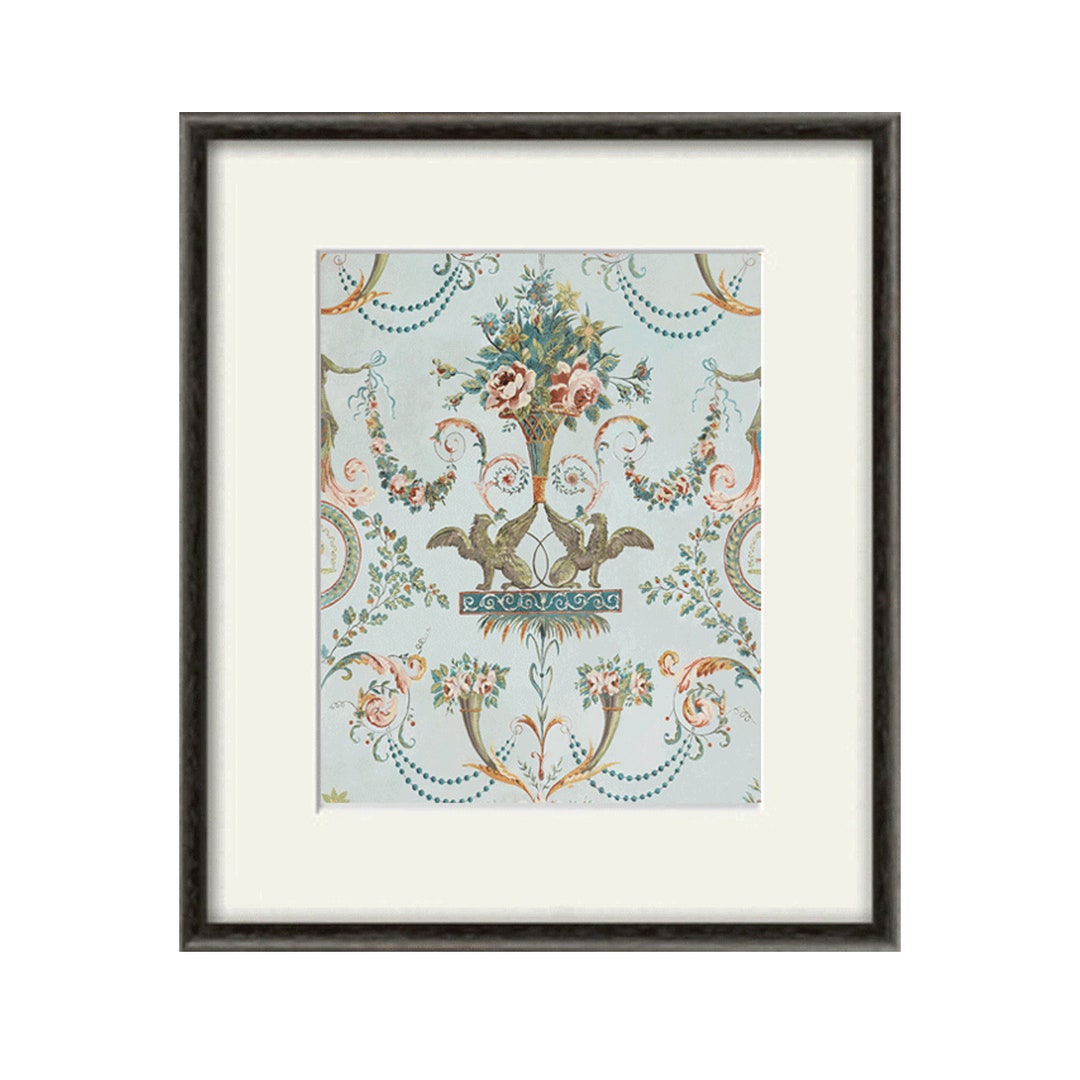 Blue French Wall Art French Art Print Poster French Wallpaper Victorian ...
