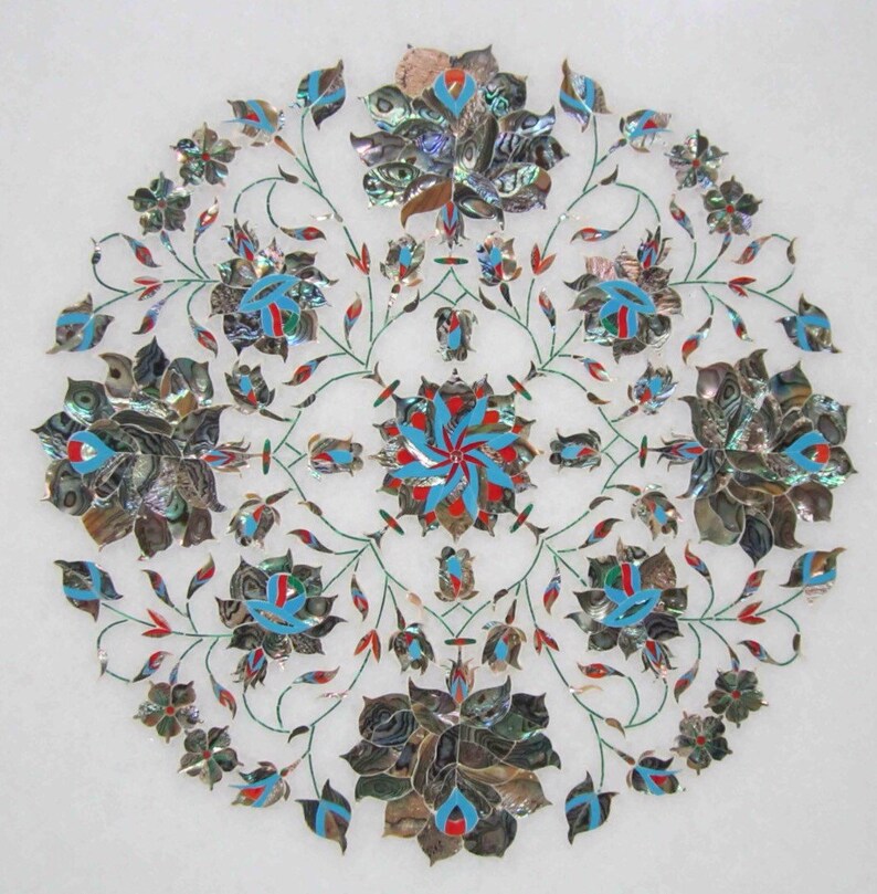 Marble Coffee Table Top Abalone Shell Inlay | Etsy