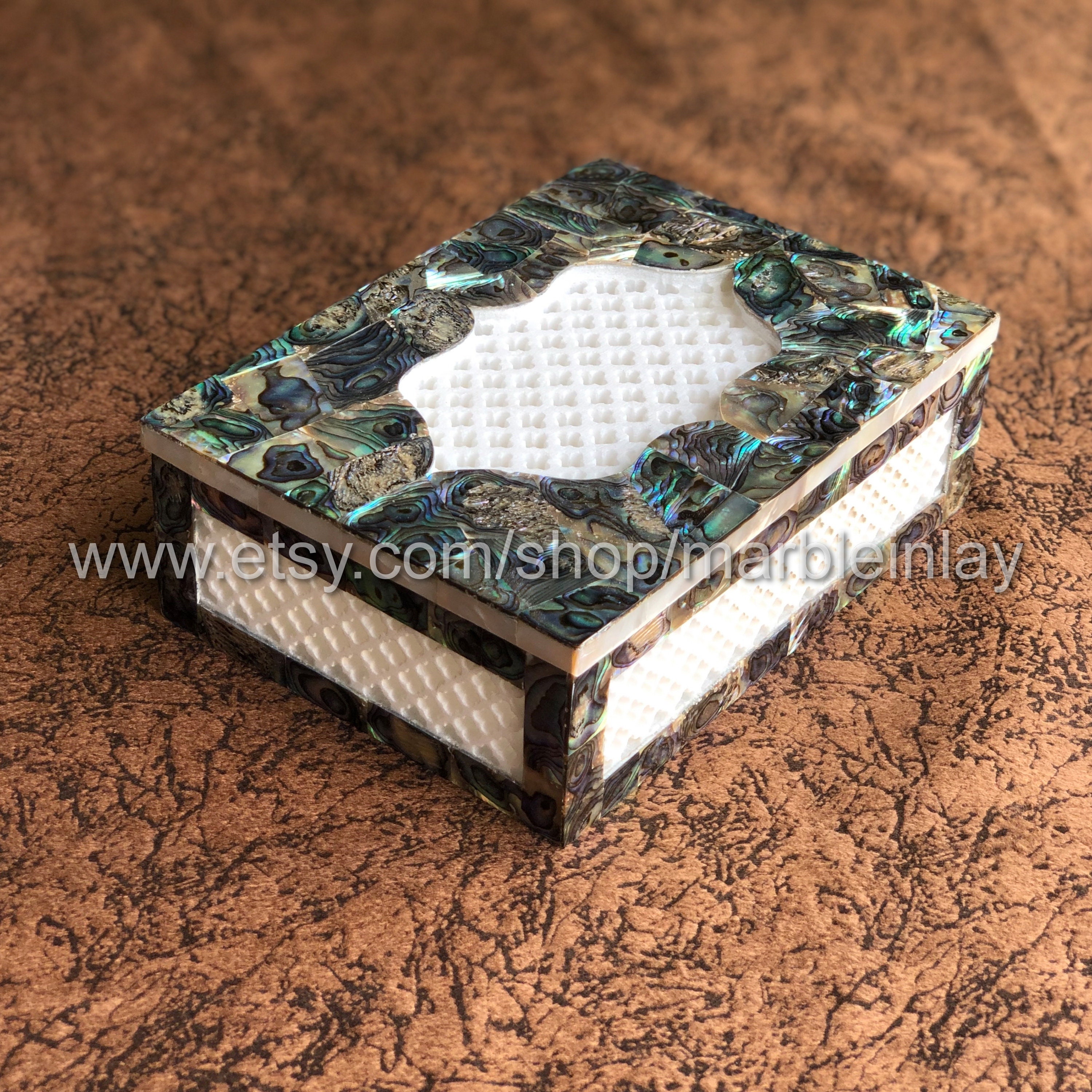 Marble Jewellery Box Abalone Shell Inlay Jewelry Organizer | Etsy