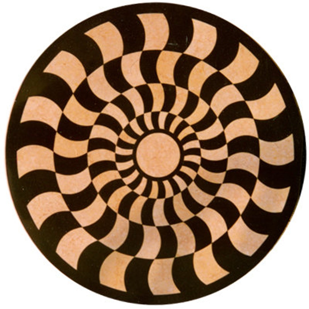 Round Coffee Tableblack Marble Inlay Small End Table Top - Etsy