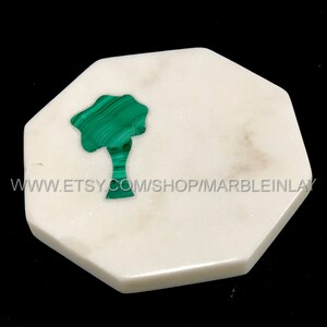 Marble Hexagon Coasters Geometric Coasters Set of 4 Stone Inlay ...