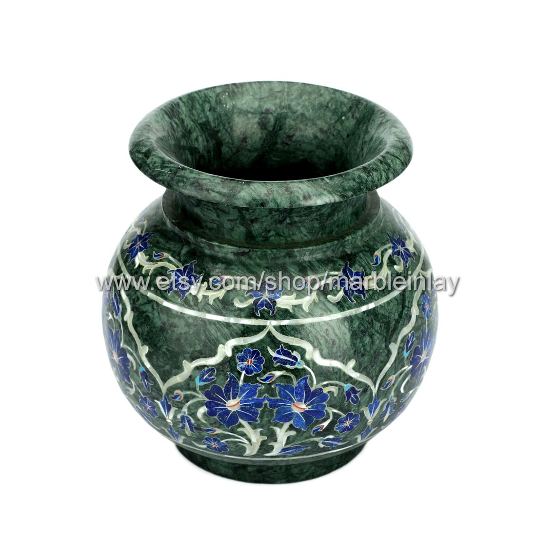 Green Flower Pot Marble Inlay Succulent Planter Home Decor - Etsy