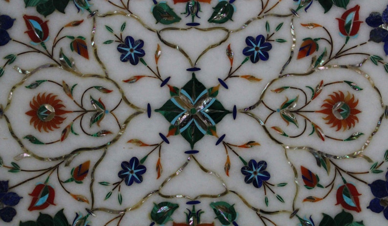 Marble Inlay Plates / Pietra Dura Plaques / Marble Vanity Tray - Etsy