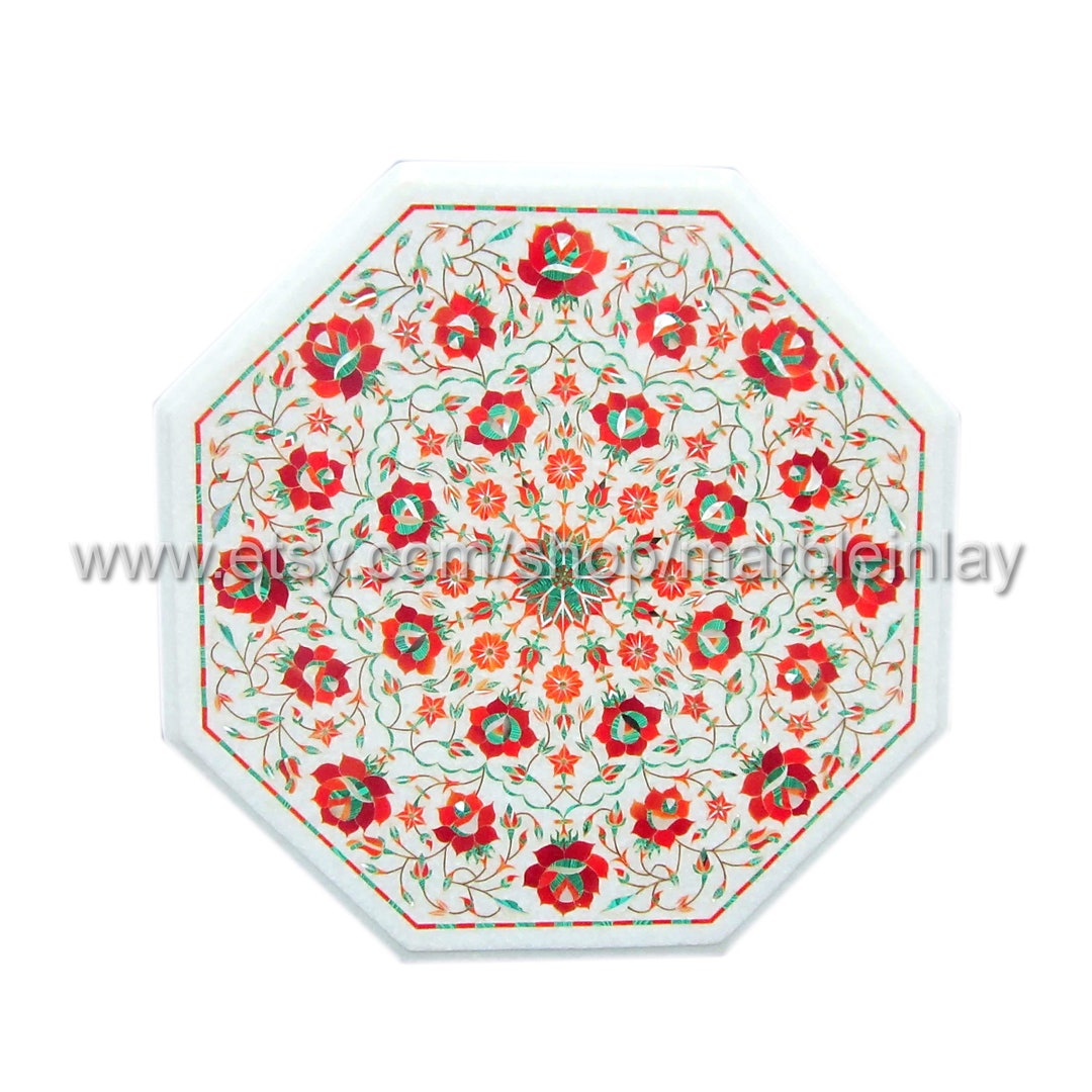 Living Room Side Table Marble Inlay Corner Table for Sofa - Etsy