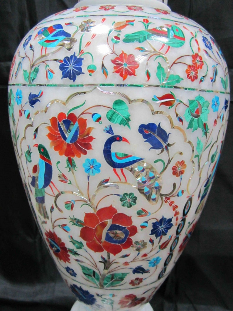 Flower Vases Hand Made Marble Inlay Art Exclusive Collectible | Etsy