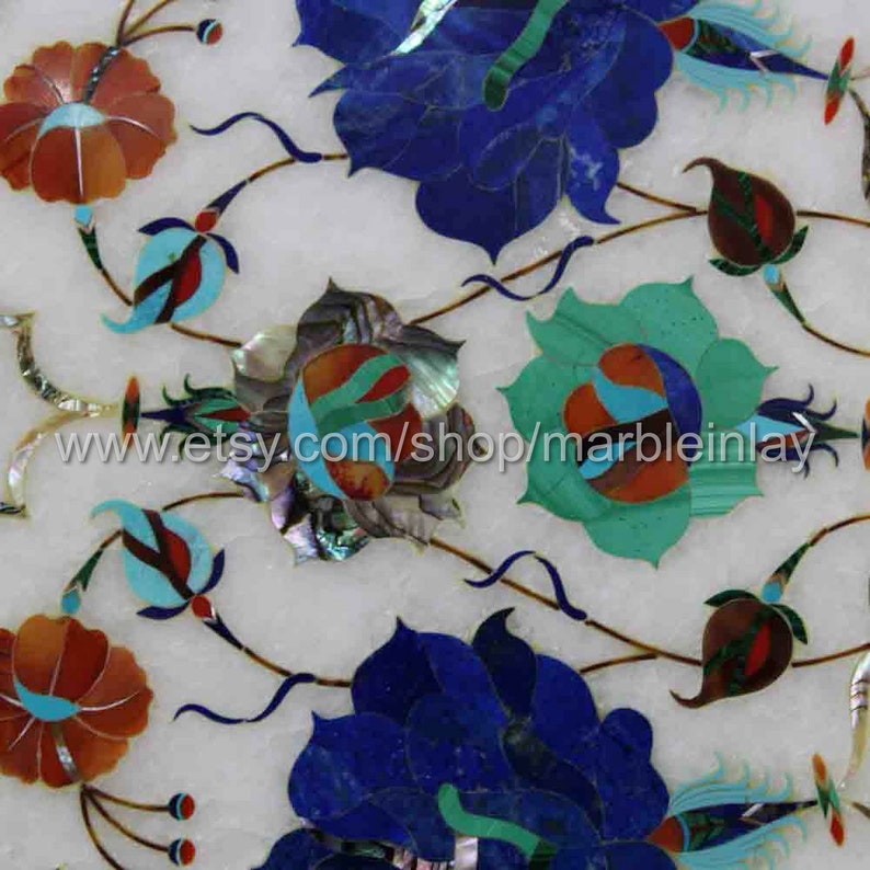 Kitchen & Dining Room Table Top Marble Inlay Handmade - Etsy