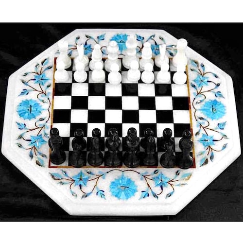Handmade Chess Marble Inlay Chess Board With Pieces Sofa Side - Etsy