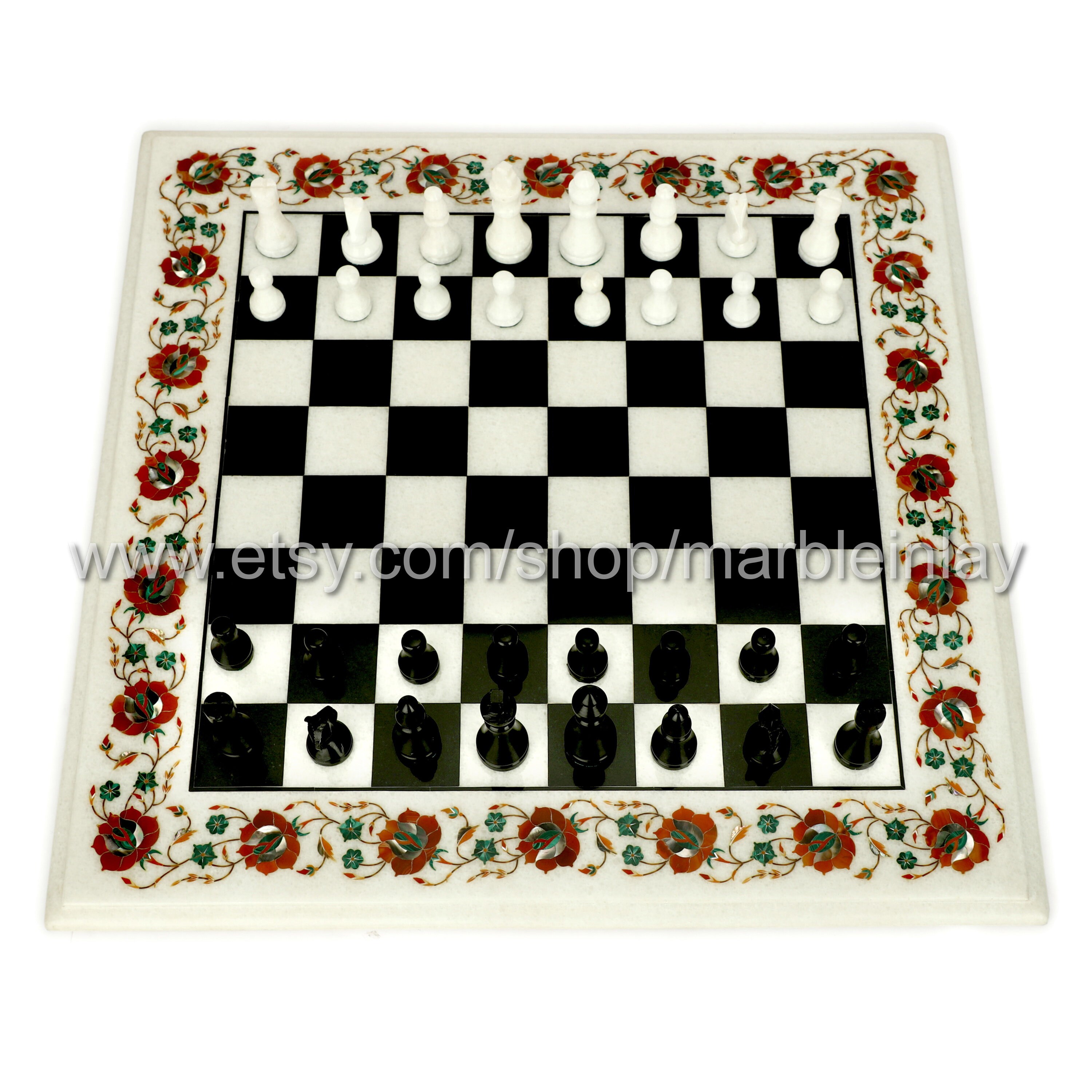 Large Chess Board With Chess Set Living Room Coffee Table | Etsy