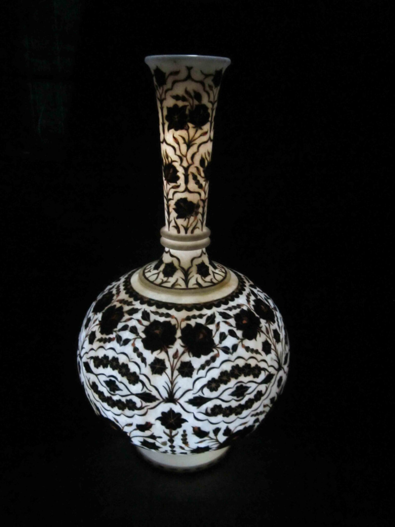 Antique Marble Flower Vase / Stone Inlay Flowers Pot / Hand - Etsy