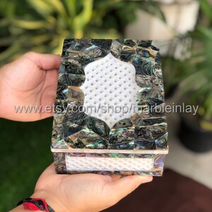 Marble Jewellery Box Abalone Shell Inlay Jewelry Organizer - Etsy