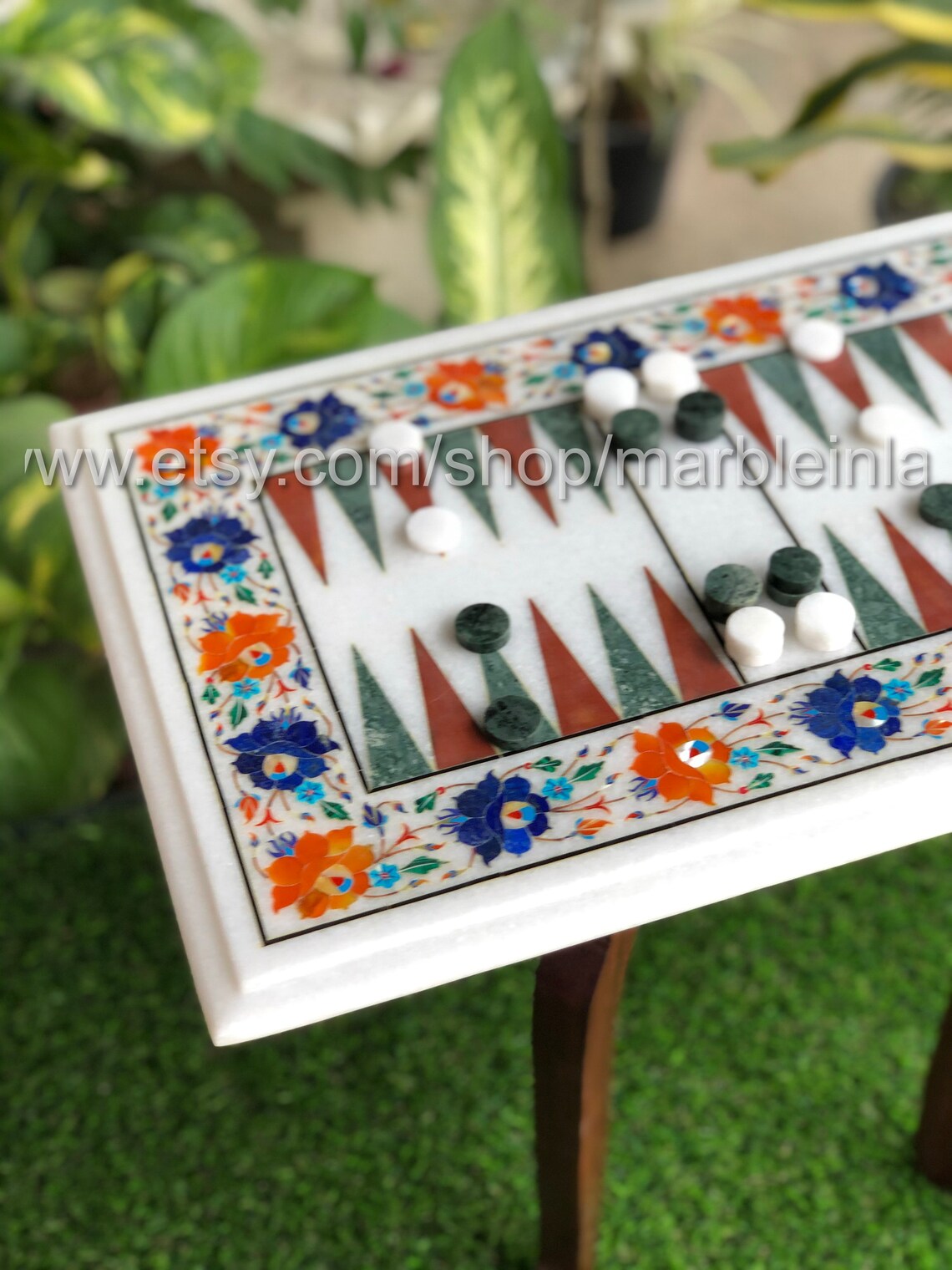 Handmade Backgammon Set Backgammon Board Game Side Table | Etsy