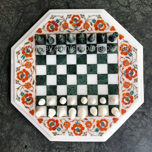 Marble Chess Table With Pieces Set Unique Board Games for Gifts - Etsy