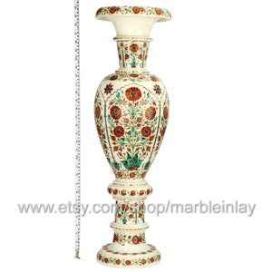 Large Marble Vases Inlay Floor Vases Set of Two Rustic Porch - Etsy