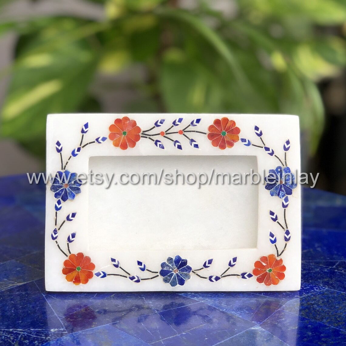 Handmade Marble Inlay Family Picture Photo Frame Set | Etsy