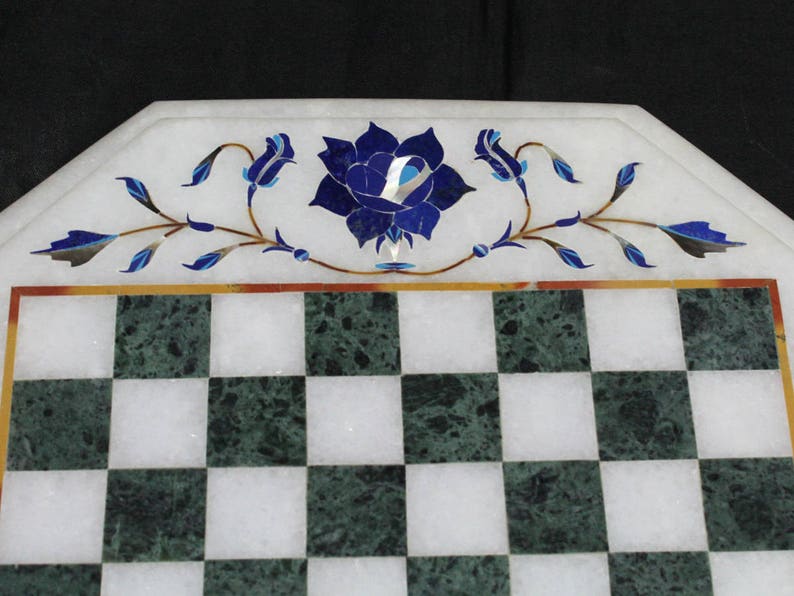 Classic Chess Set Marble Inlay Chess Board With Chess Pieces - Etsy