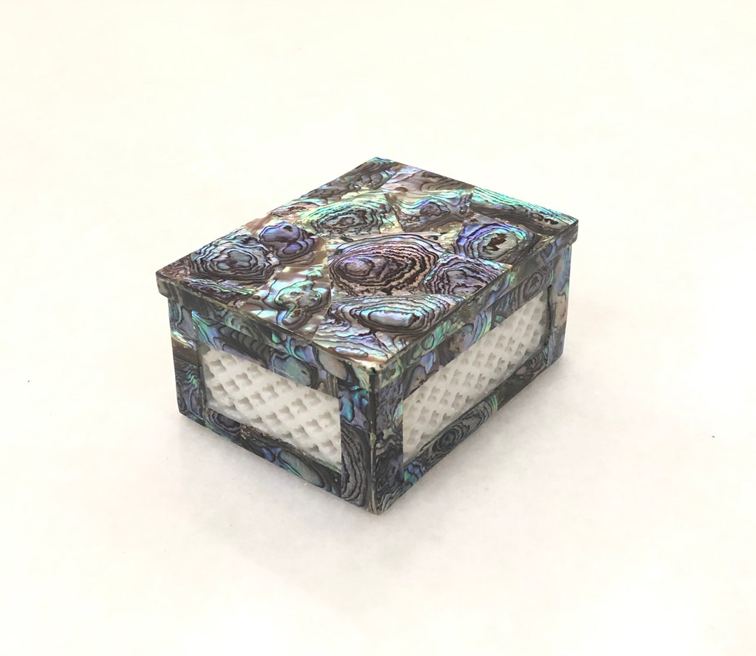 Abalone Shell Marble Inlay Wedding Ring Box - Etsy