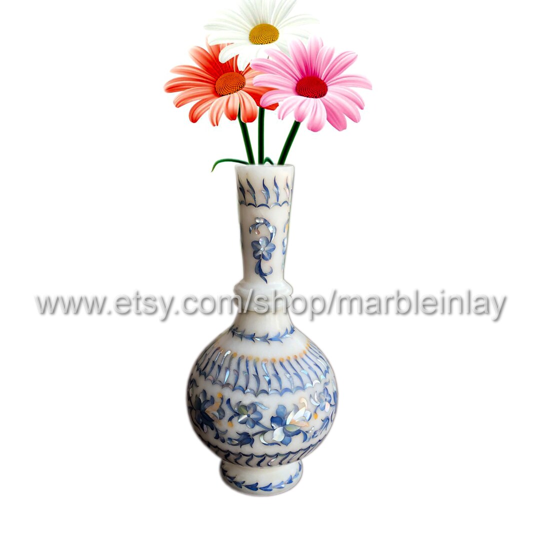 Marble Inlay Flower Vase - Etsy