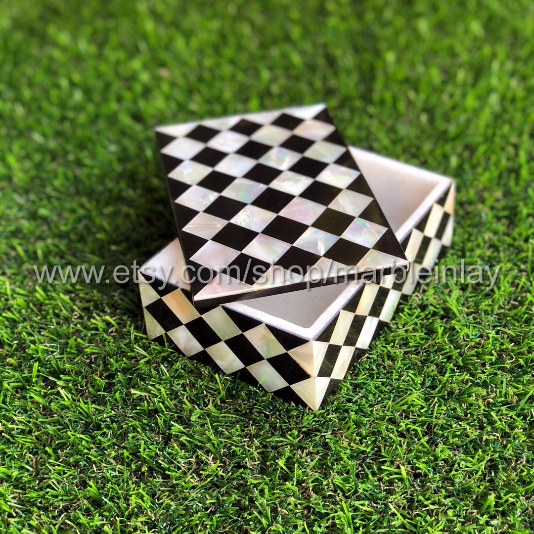 Jewellery Box Marble Inlay Natural Mother of Pearl Home Decor - Etsy