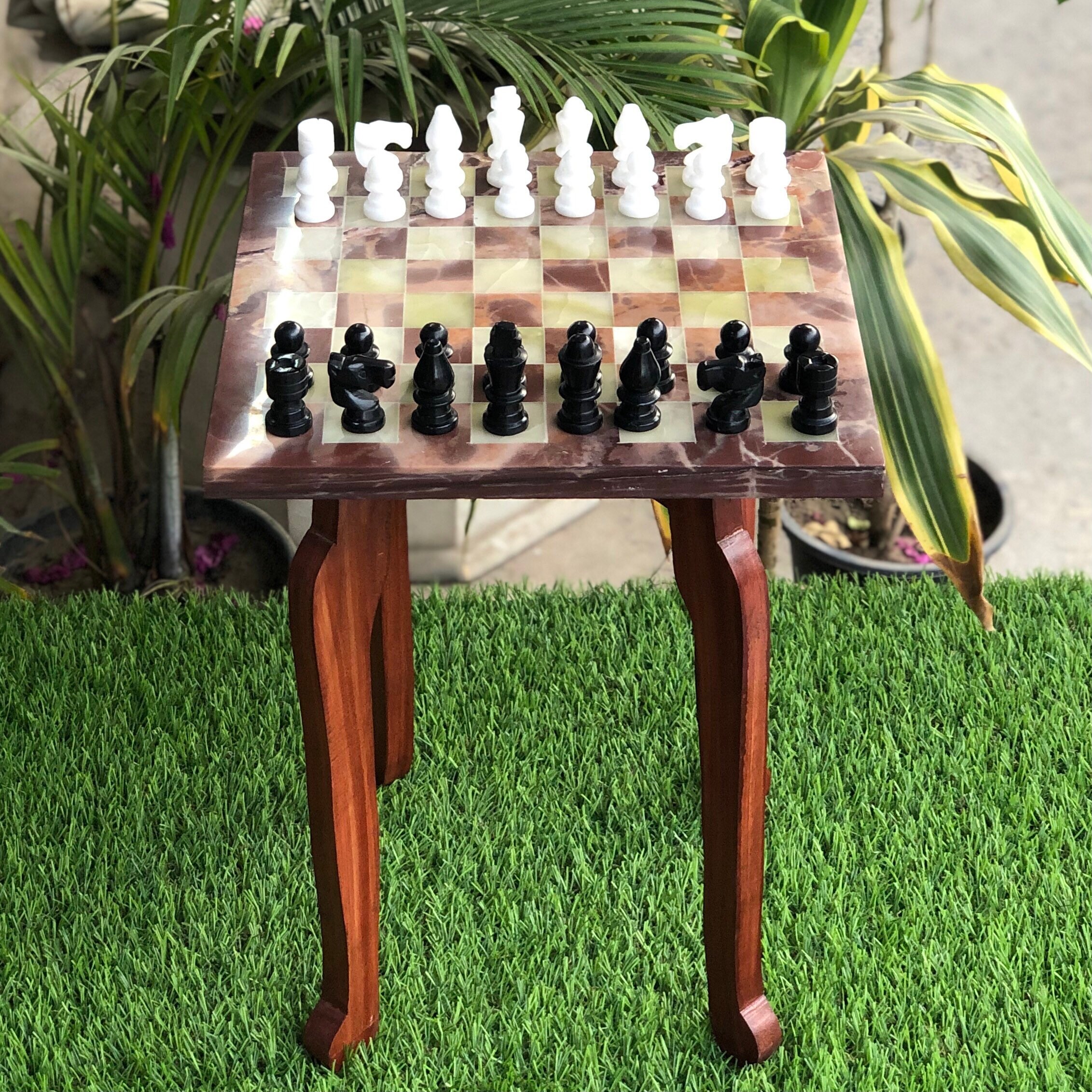 Marble Chess Table With Pieces Set Unique Board Games | Etsy