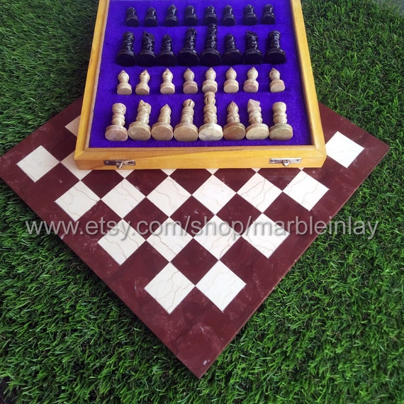 Marble Chess Set for Adult Stone Chess Set With Marble Board - Etsy