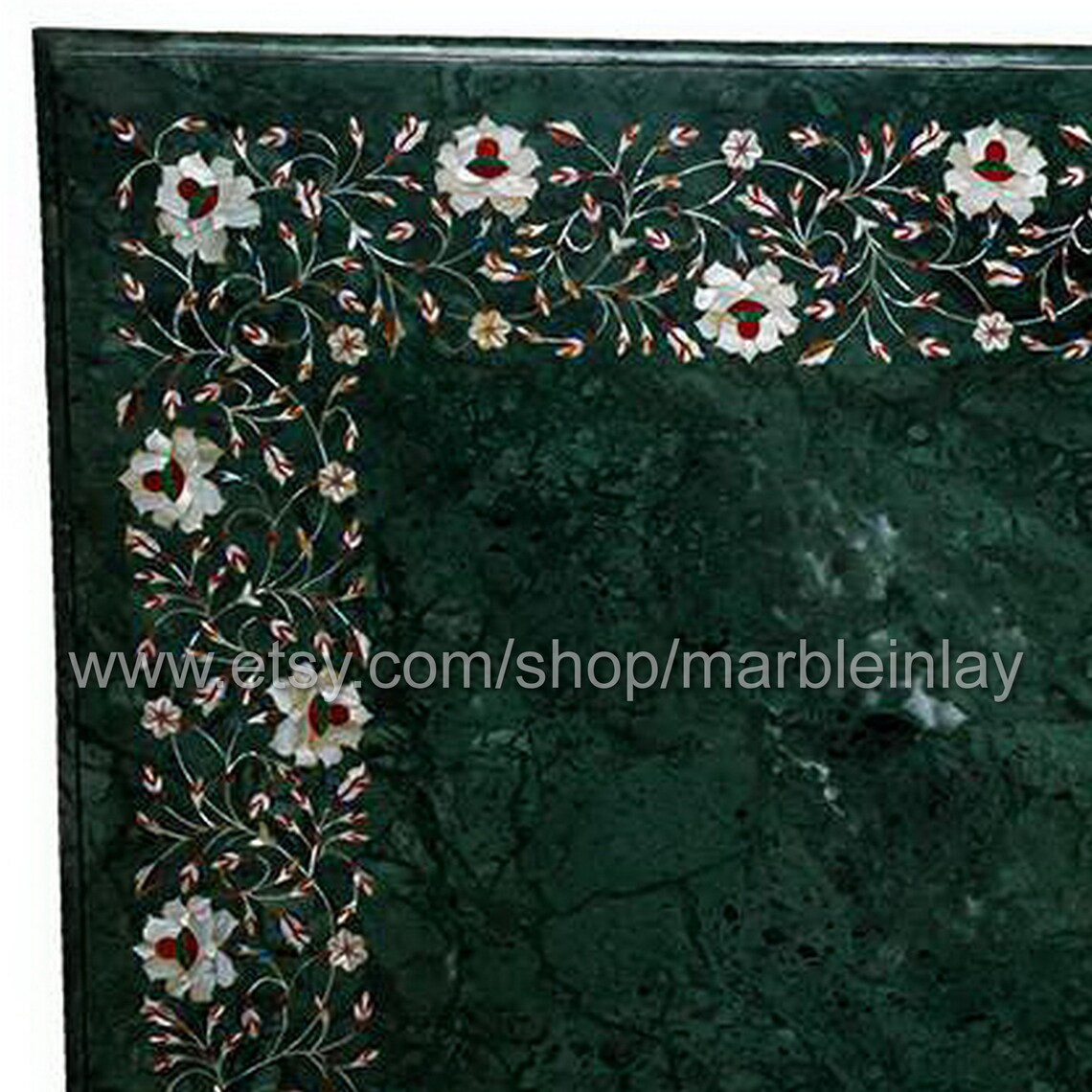 Green Marble Coffee Table Farmhouse Dinning Table Handmade | Etsy