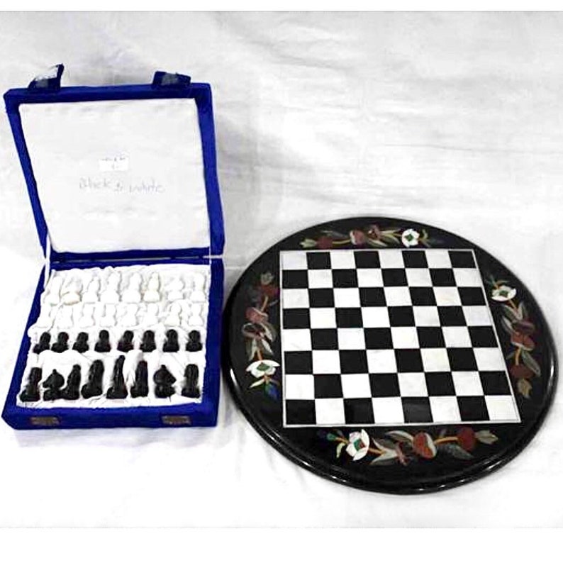 Chess Board Marble Chess Table With Hand Carved Chess Pieces - Etsy