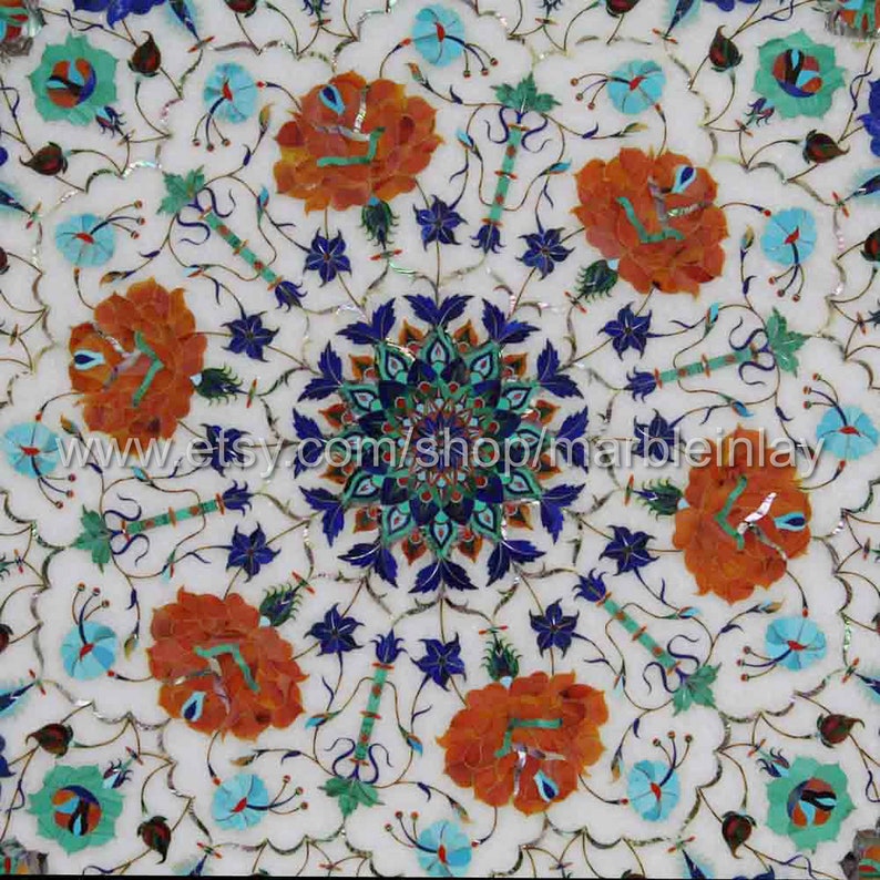 Kitchen & Dining Room Table Top Marble Inlay Handmade - Etsy