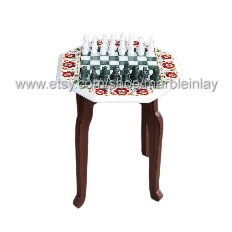 Marble Stone Chess Set Game Board Marble Inlay Chess Table - Etsy