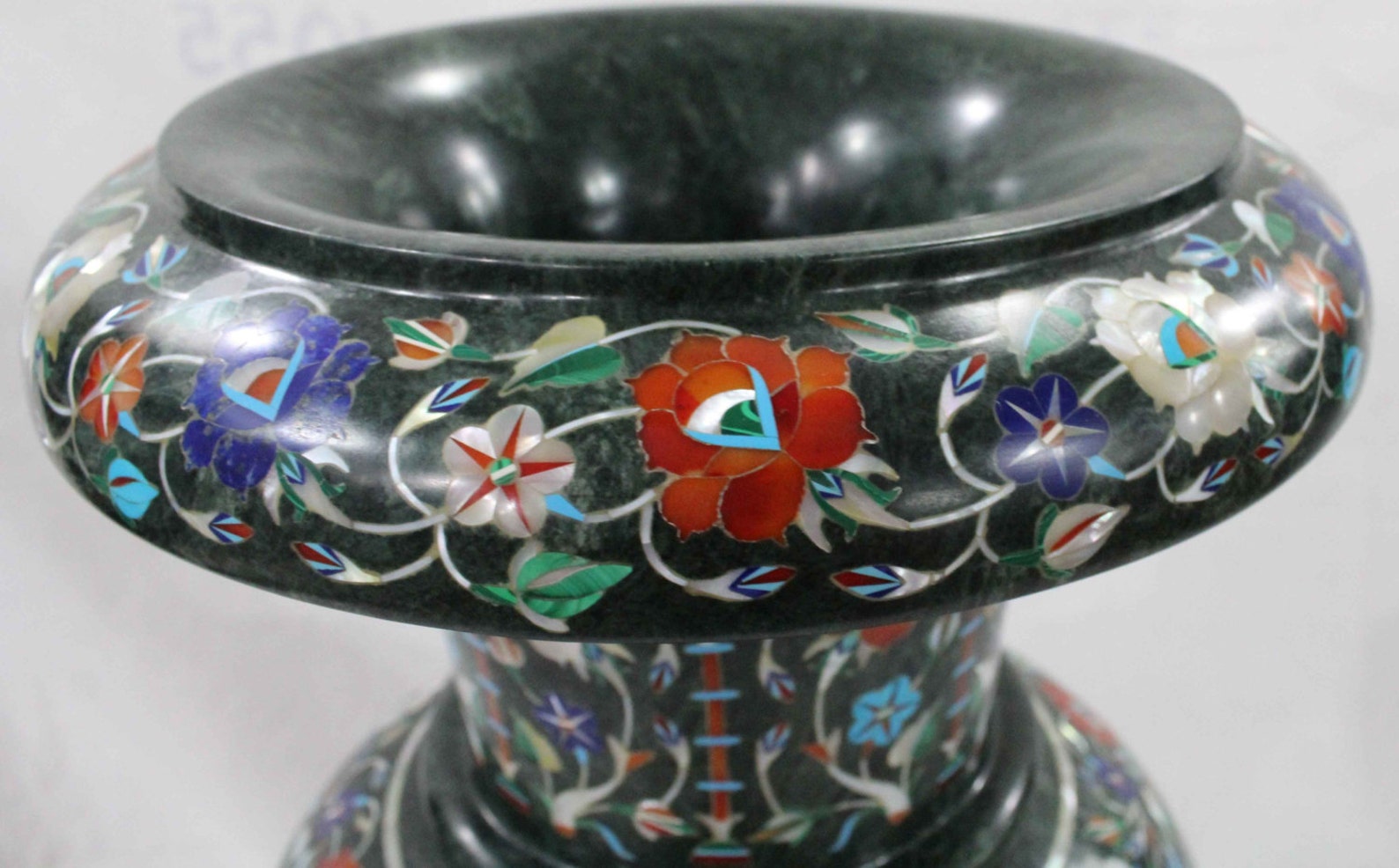 Flower Vase Hand Carved Marble Inlay Flowers Pot Inlaid With - Etsy