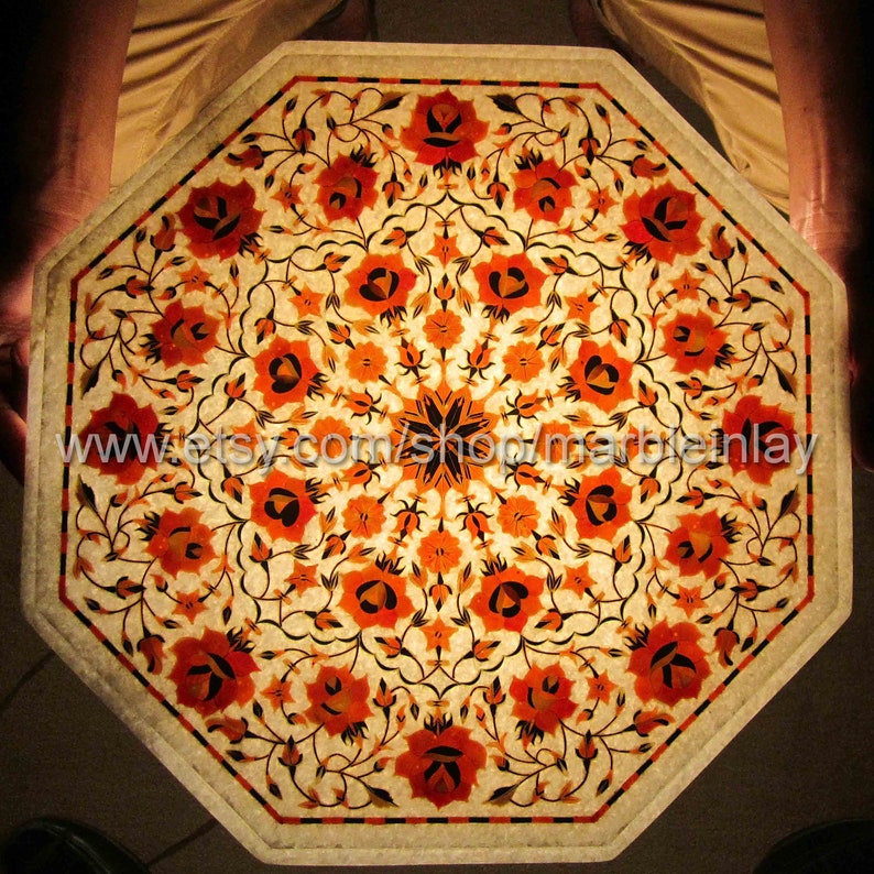 Living Room Side Table Marble Inlay Corner Table for Sofa - Etsy