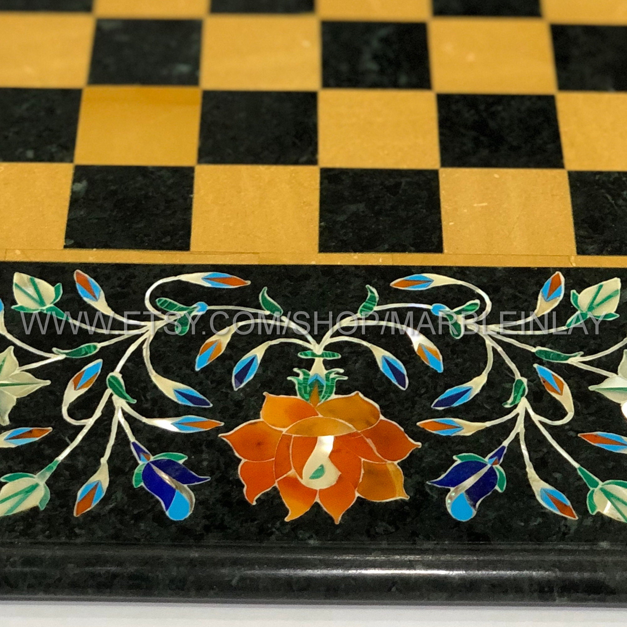 Marble Inlay Chess Board | Etsy