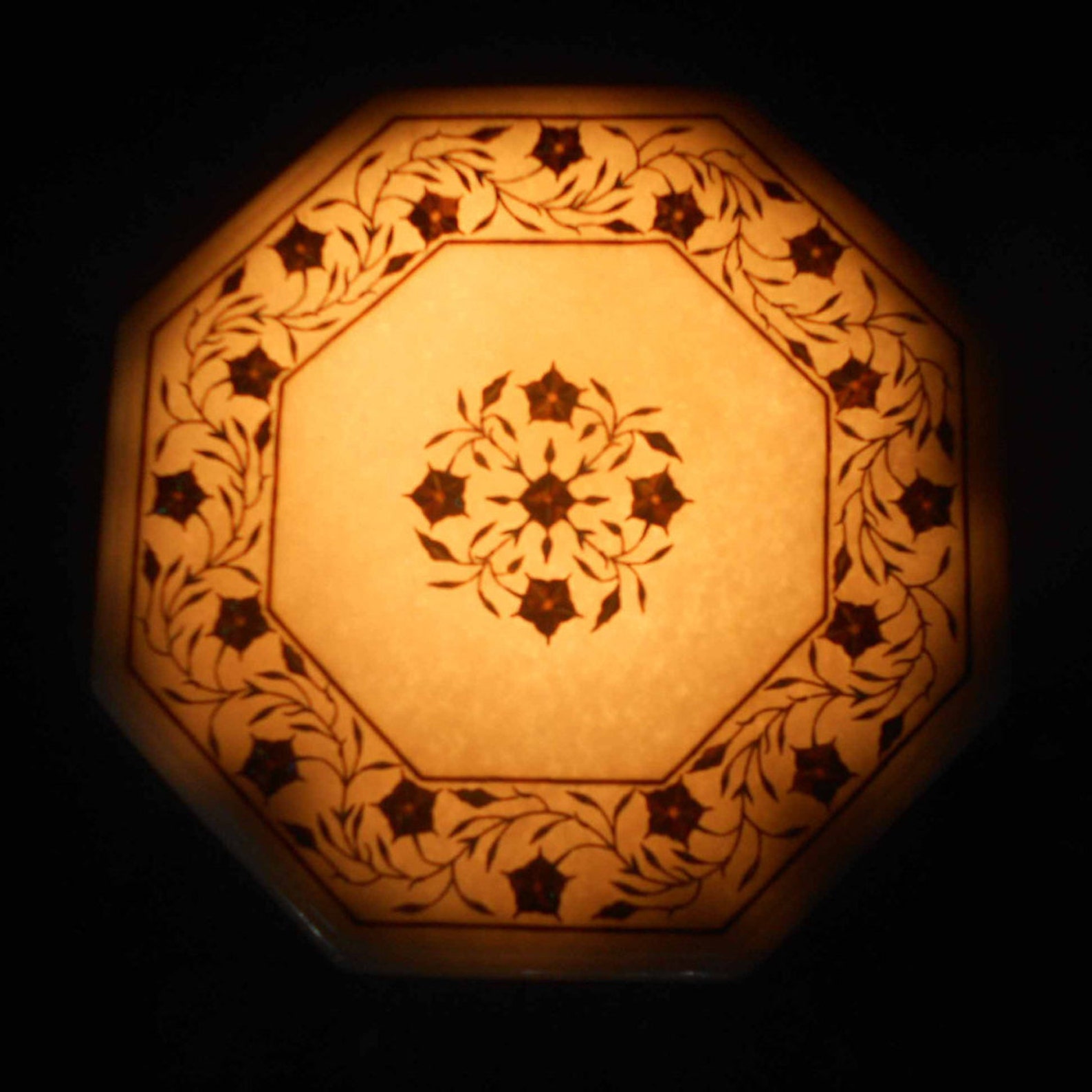 White Marble Side Table Top Abalone Shell Inlay | Etsy