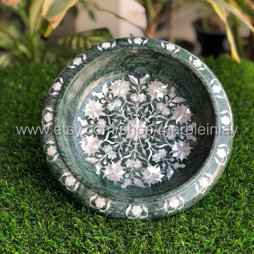 Marble Footed Bowl Table Centerpiece Home Decor Inlay Handicrafts - Etsy