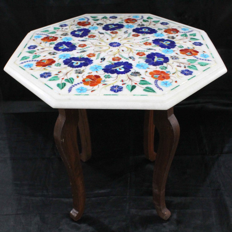 Marble Table Stone Inlay Coffee Table / Hand Made Inlaid - Etsy