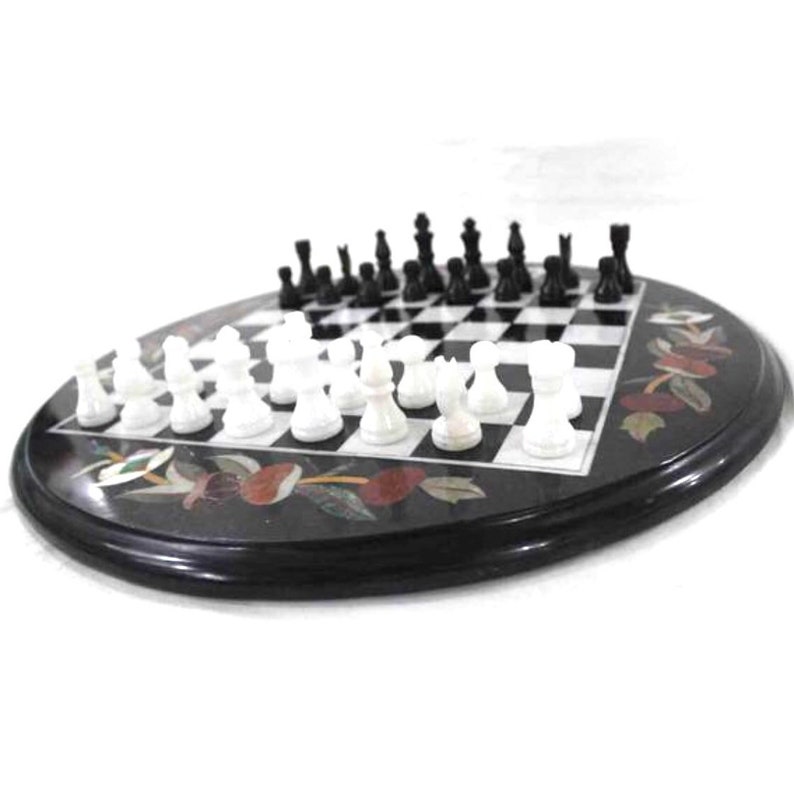 Chess Board Marble Chess Table With Hand Carved Chess Pieces - Etsy